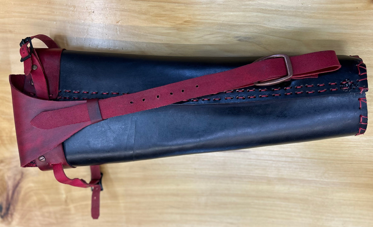 Traditional Leather Quiver - Black/Red LG – Heartland Archery